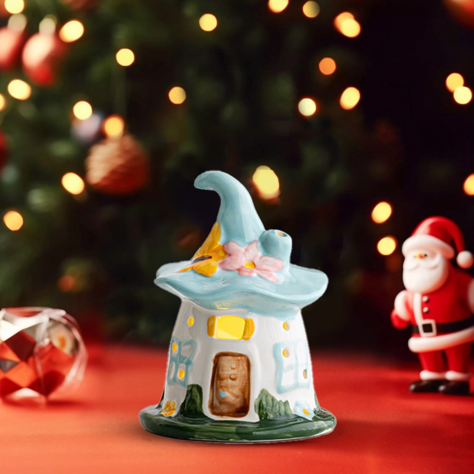 Tuscom Ceramic Christmas Magics House Night Light, Miniature Ceramic ...