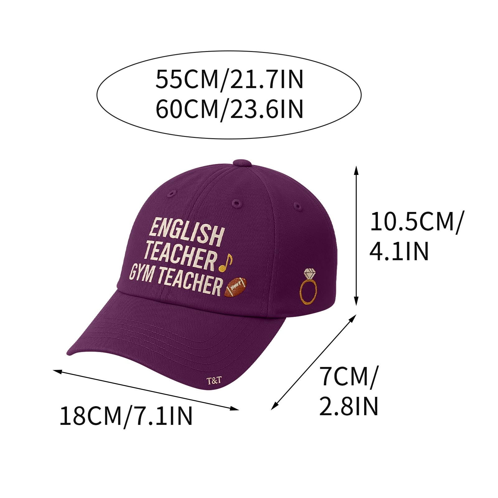 Tuscom ENGLISH TEACHER GYM TEACHER Appreciation Cap, Custom Educator ...