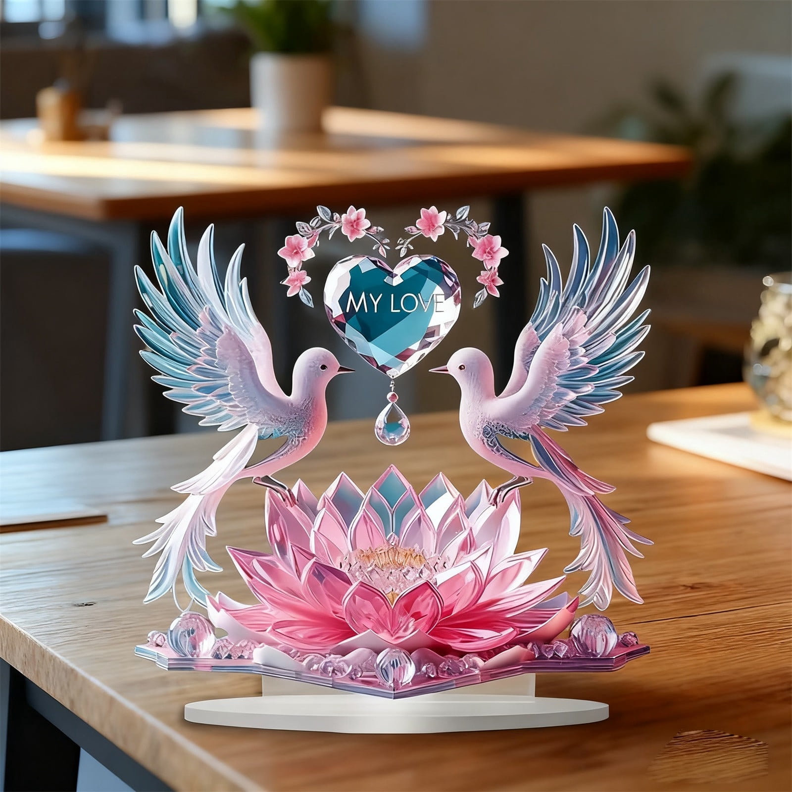 Tuscom Elegant Flower Acrylic Wall Art Decor, Modern Glass Like Floral ...