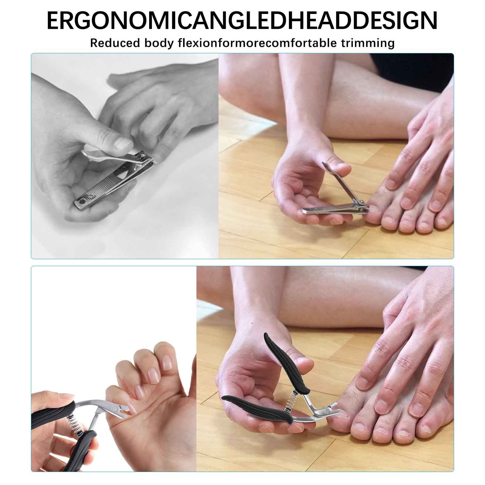 Tuscom Ergonomic Curved Toenail Clippers for Seniors & Thick Nails ...