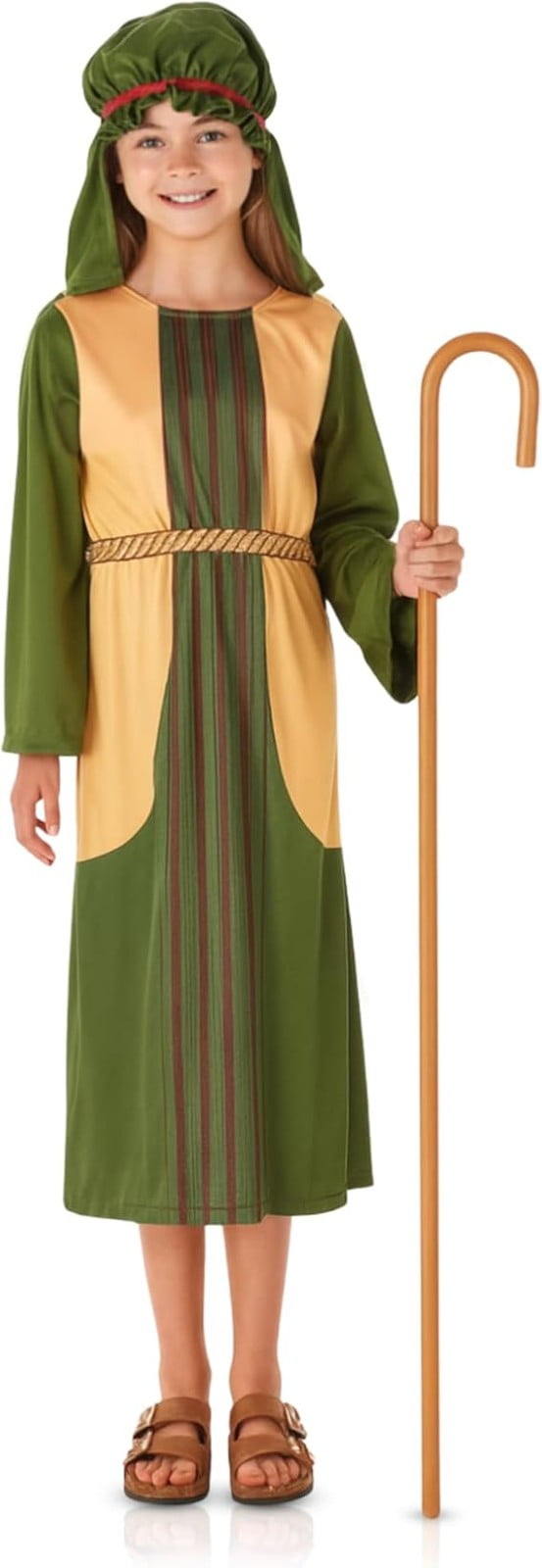 Tuscom Nativity Costume Set, Christmas Shepherdess Fancy Dress Outfit ...