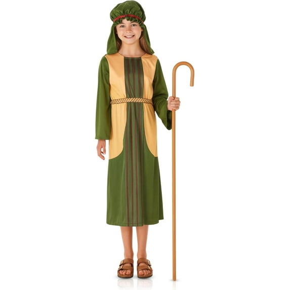 Tuscom Nativity Costume Set, Christmas Shepherdess Fancy Dress Outfit ...