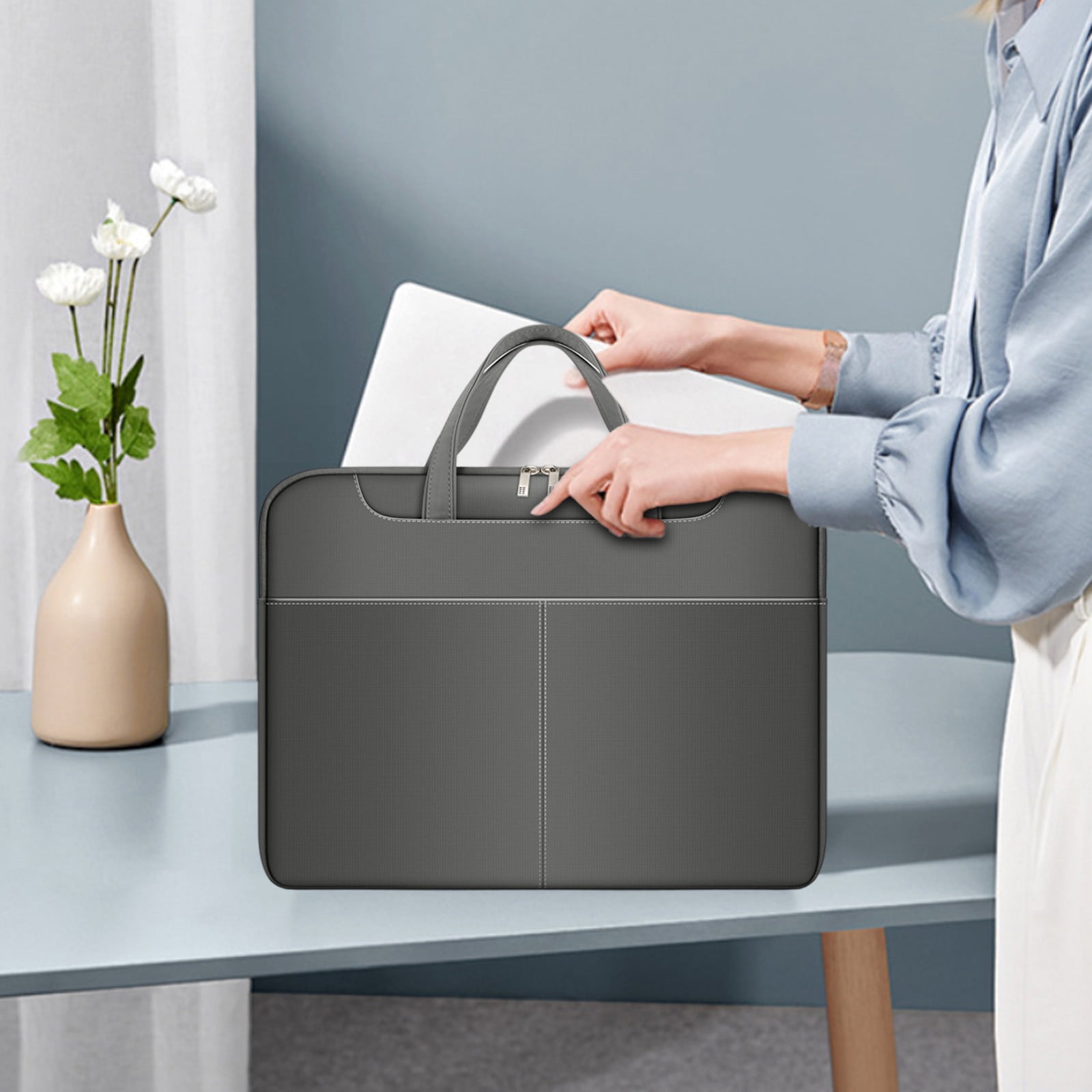 Tuscom Slim Laptop Briefcase for Business, Thin Lightweight Document ...