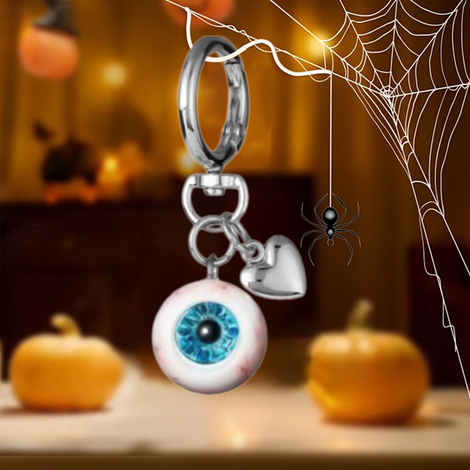 Tuscom Spooky Halloween Keychain, Gothic Style Holiday Decor with Bat ...