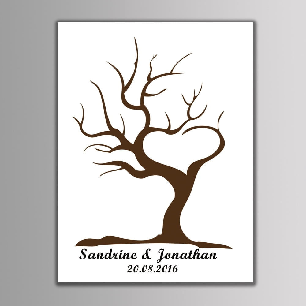 TuseyRxln Fingerprint Tree, 4 Types Fingerprint/Thumbprint Tree Canvas ...