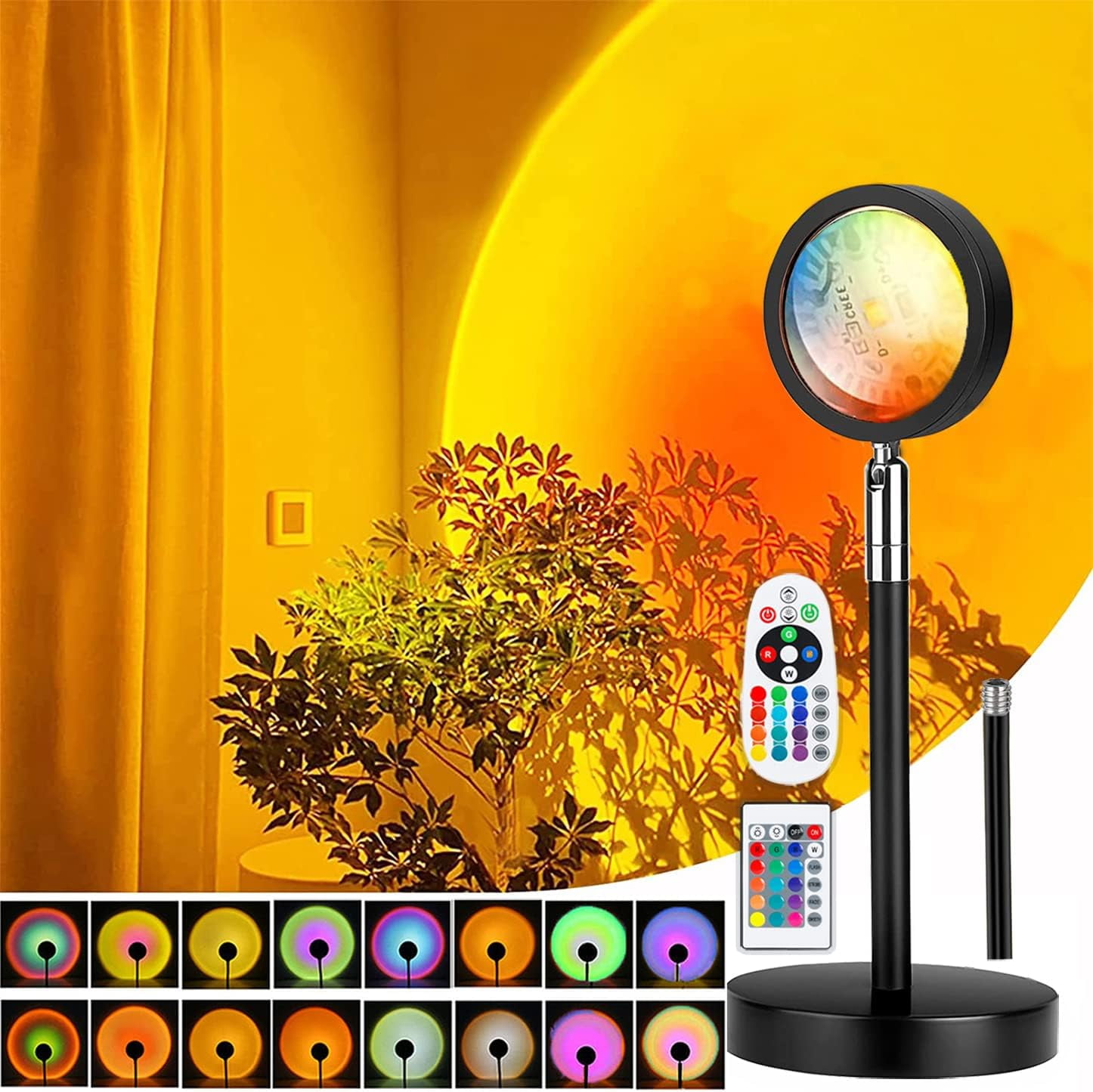TuseyRxln Sunset Lamp, sunset lamp with USB, height-adjustable night ...