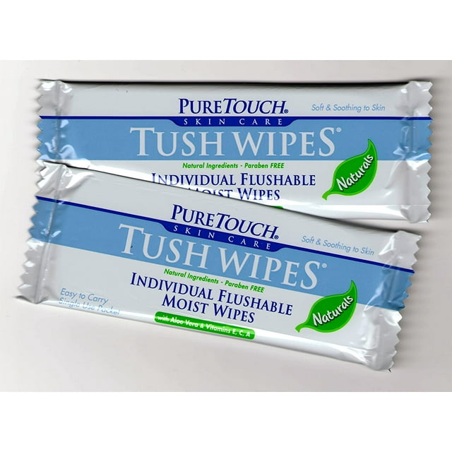 Tush Wipes NATURALS for adults Individual Flushable Moist Wipes Bulk of ...