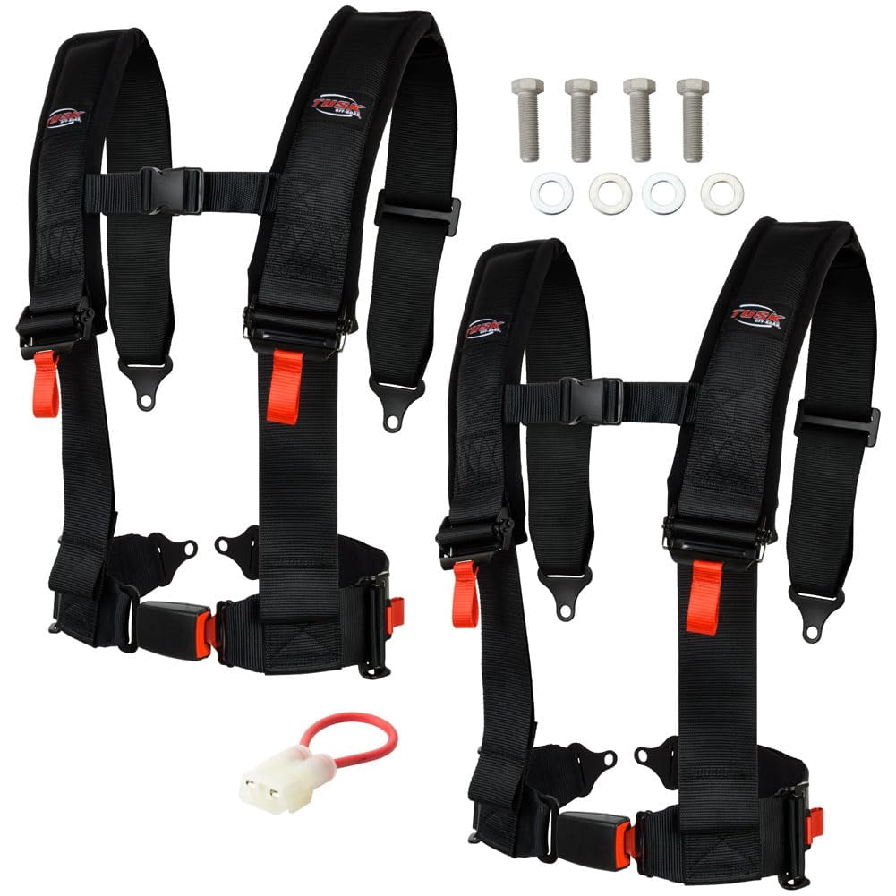 Tusk 4 Point 3 inch H-Style Safety Harness 2 Seat Package for Honda ...