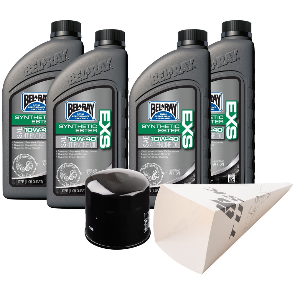 Tusk 4-Stroke Oil Change Kit For Bel-Ray EXS Full Synthetic Ester 10W ...