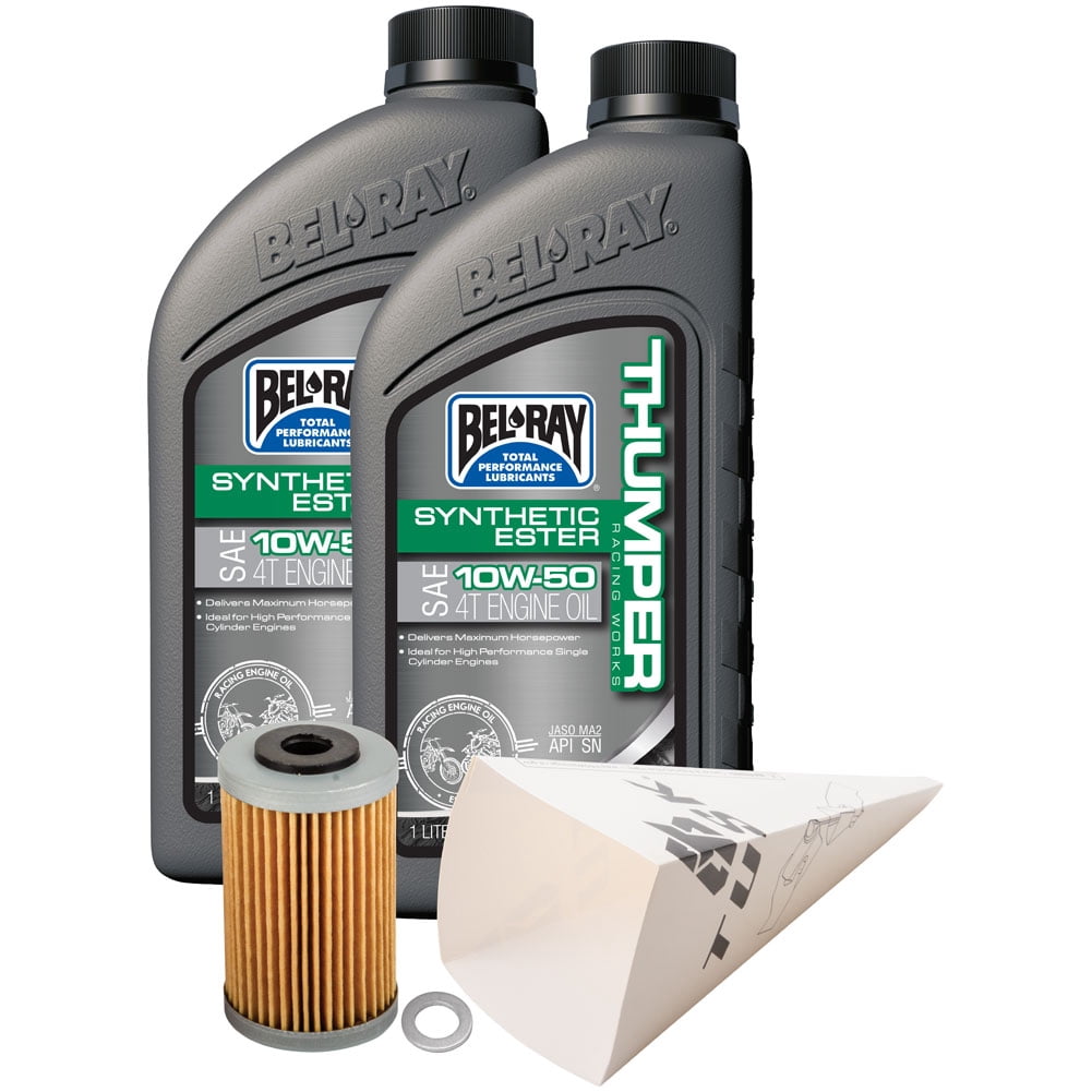 Tusk 4-Stroke Oil Change Kit For Bel-Ray Thumper Synthetic 10W-50 For ...