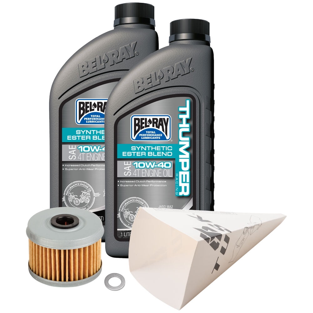 Tusk 4-Stroke Oil Change Kit For Bel-Ray Thumper Synthetic Blend 10W-40 ...