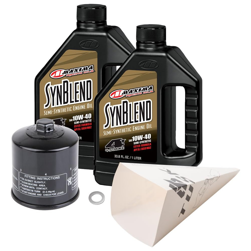 Tusk 4-Stroke Oil Change Kit Maxima Synthetic Blend 10W-40 For Kawasaki ...