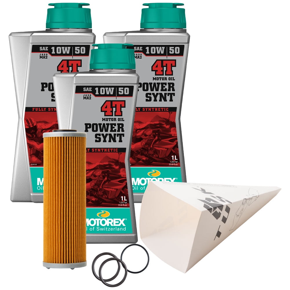 Tusk 4-Stroke Oil Change Kit For Motorex Power Full Synthetic 4T 10W-50 ...