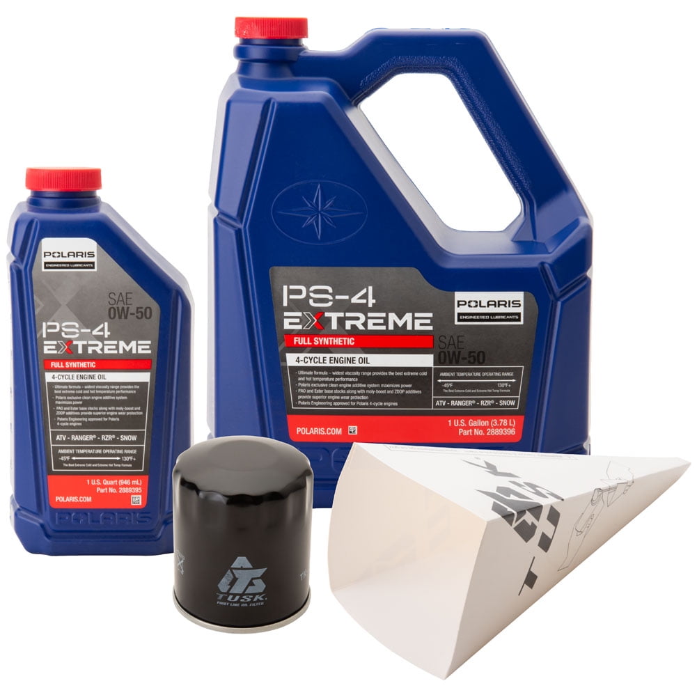 Tusk 4-Stroke Oil Change Kit For Polaris PS-4 Extreme Duty 0W-50 For ...