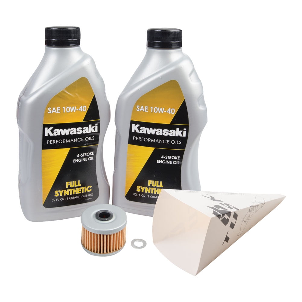 Tusk 4-Stroke Oil Change Kit for Kawasaki Synthetic 10W-40 For Kawasaki ...