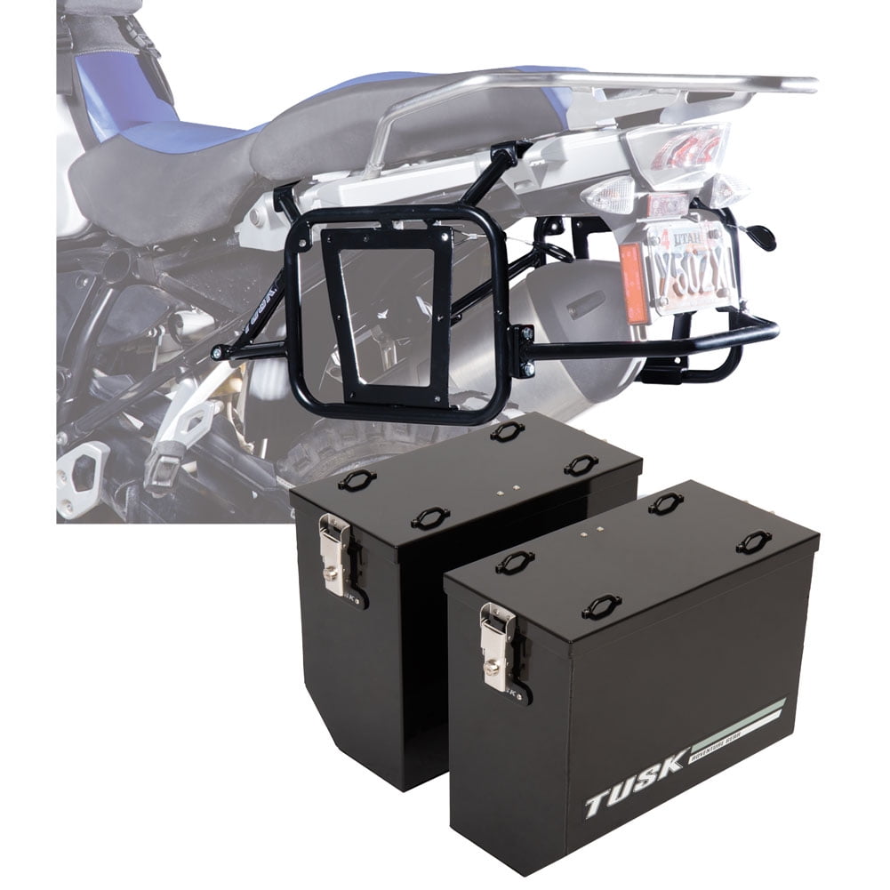 Tusk Aluminum Panniers with Pannier Racks V2 Large Black For BMW ...