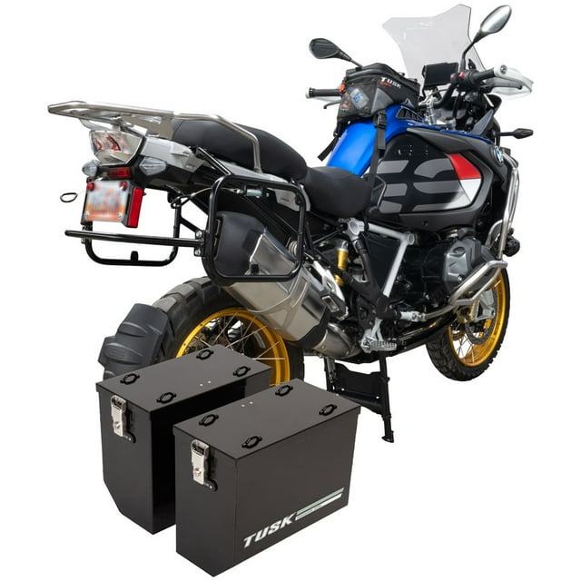 Tusk Aluminum Panniers with Pannier Racks V2 Large Black For CFMOTO ...