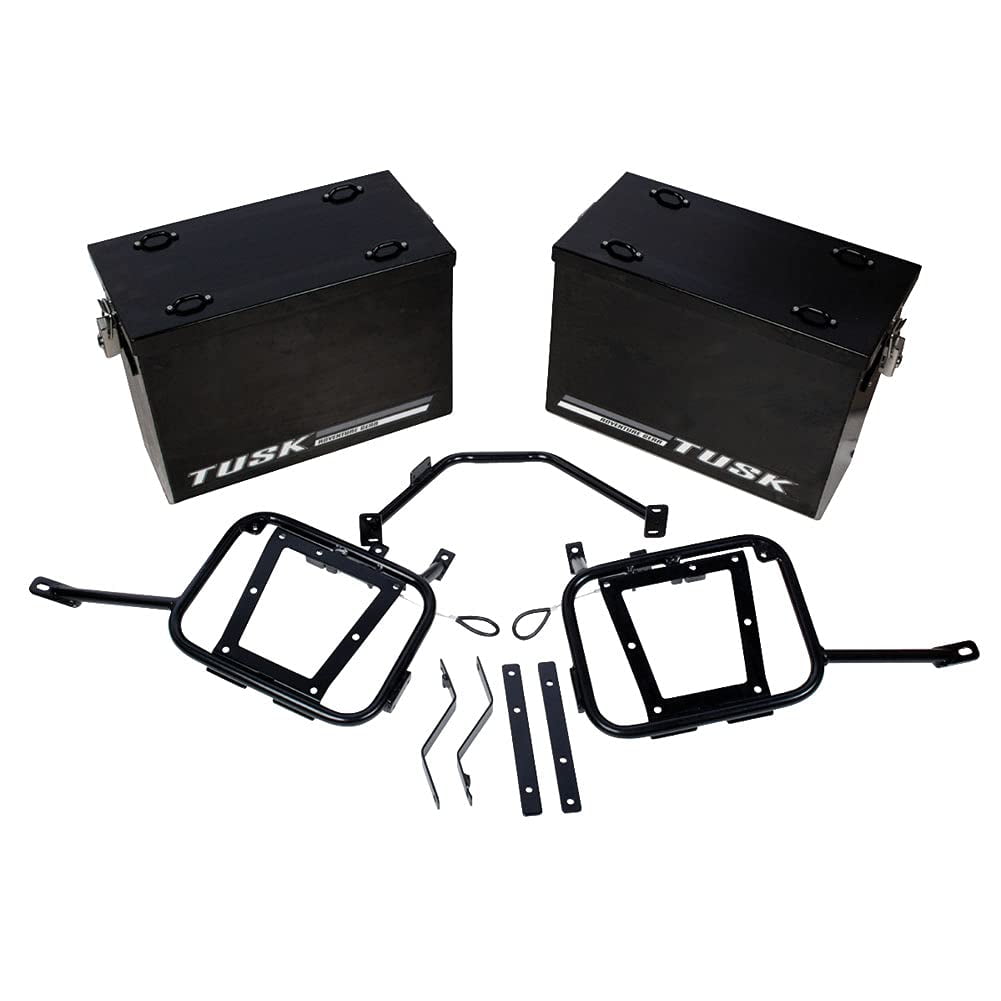 TUSK Aluminum Panniers with Pannier Racks V2 Large Black for Kawasaki ...