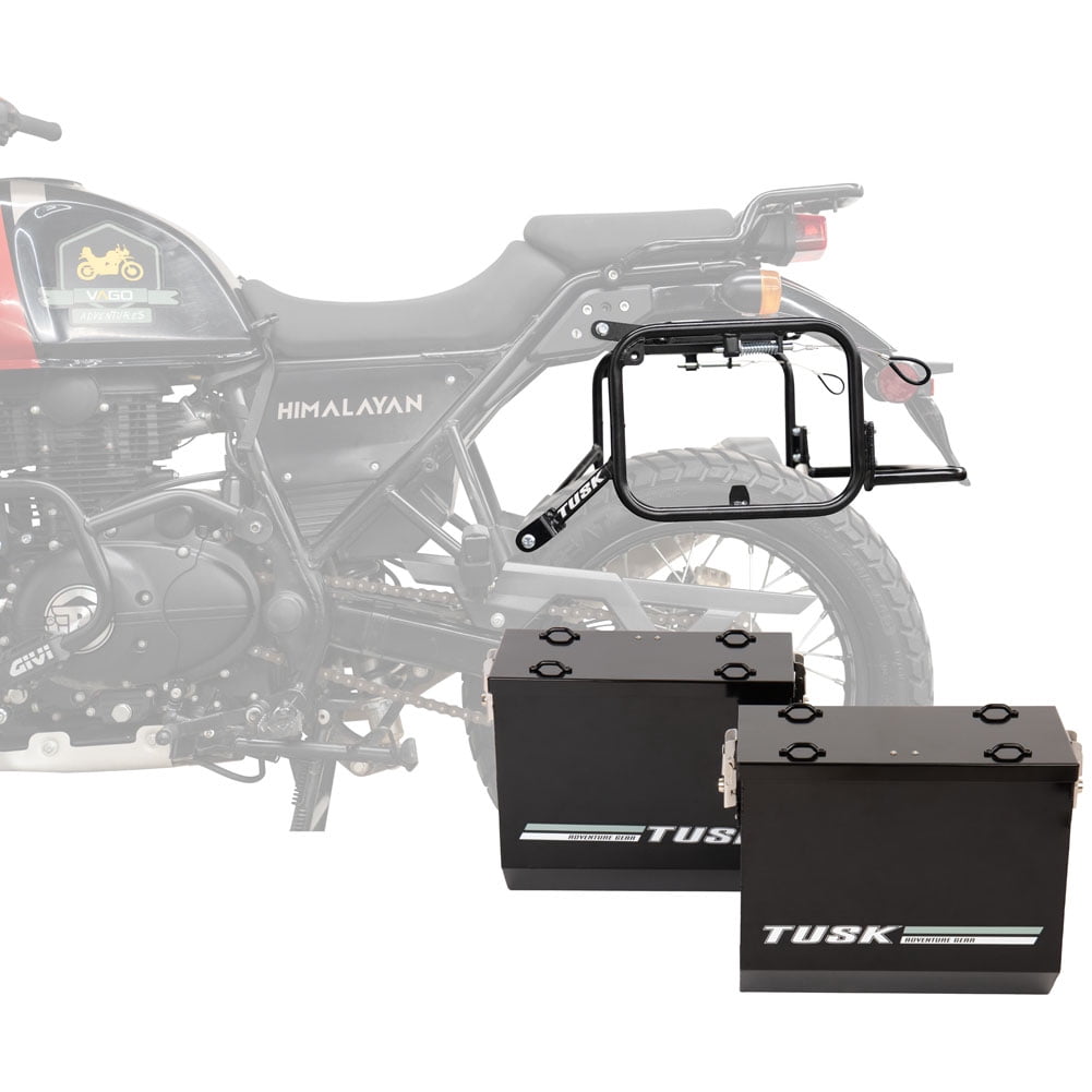 Tusk Aluminum Panniers with Pannier Racks V2 Large Black - Walmart.com