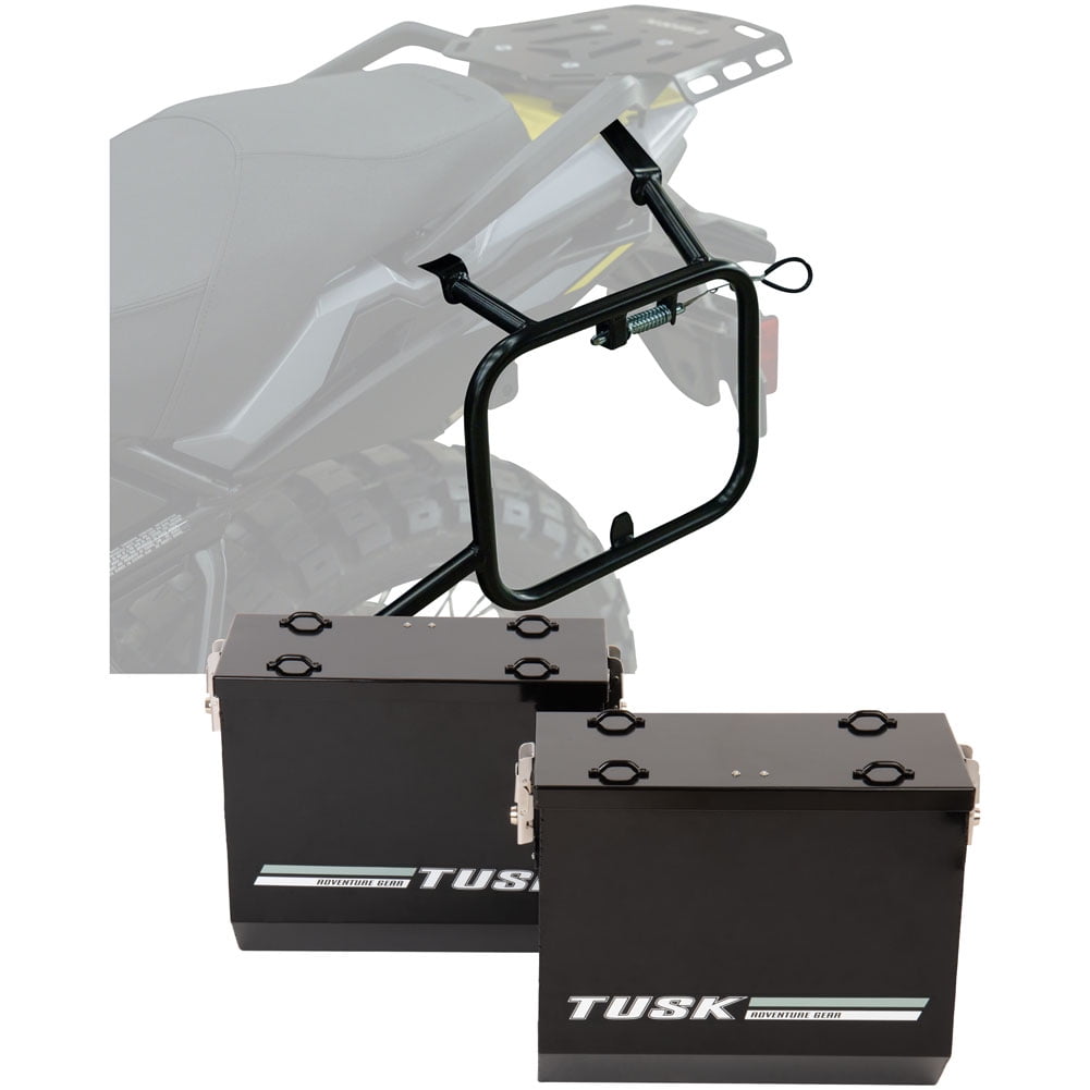 Tusk 1467340192 Aluminum Panniers with Pannier Racks V2 Large Black ...