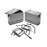 Tusk Aluminum Panniers with Pannier Racks V2 Large Silver For Suzuki ...