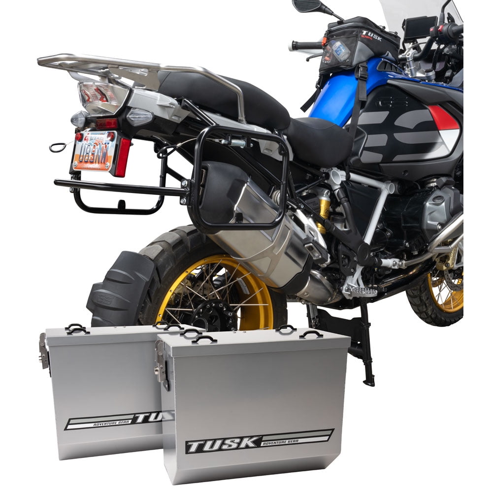 Tusk Aluminum Panniers with Pannier Racks V2 Large Silver Panniers ...