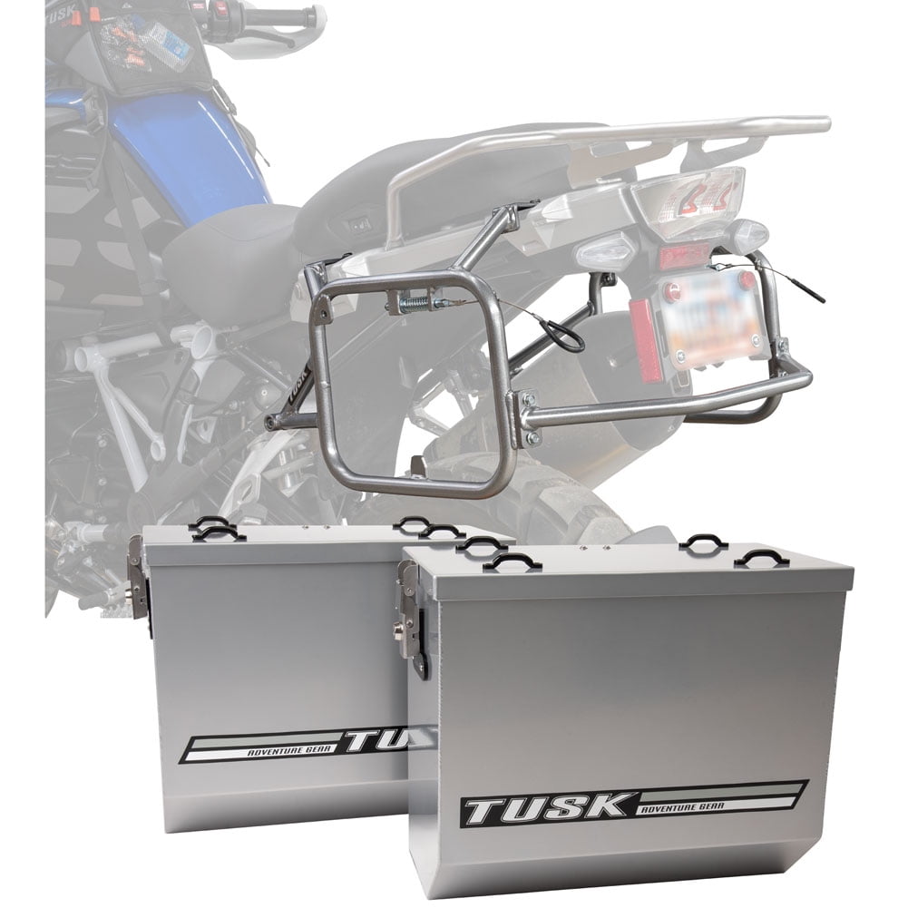 Tusk 1467340223 Aluminum Panniers with Pannier Racks V2 Large Silver ...