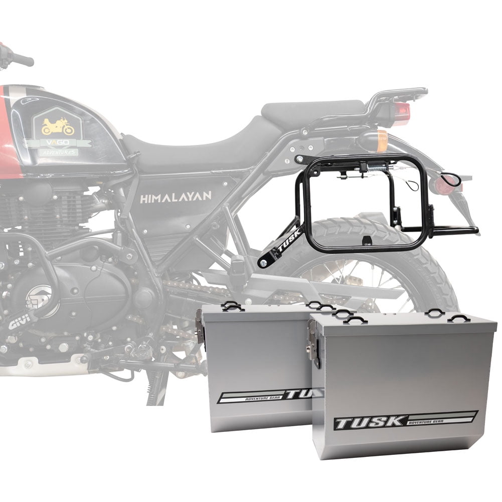 Tusk 1467340186 Aluminum Panniers with Pannier Racks V2 Large Silver ...