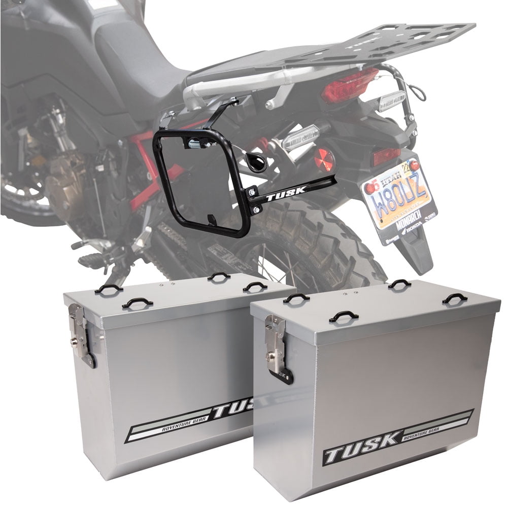 Tusk Aluminum Panniers with Pannier Racks V2 Large Silver - Walmart.com