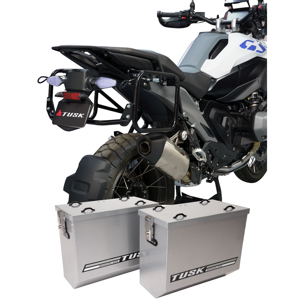 Tusk Aluminum Panniers with Pannier Racks V2 Large Silver - Walmart.com