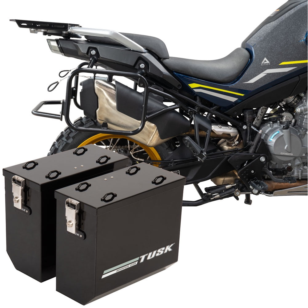 Tusk Aluminum Panniers with Pannier Racks V2 Medium Black For CFMOTO ...