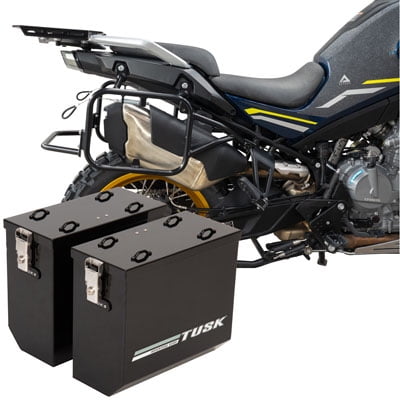 Tusk Aluminum Panniers with Pannier Racks V2 Medium Black For CFMOTO ...