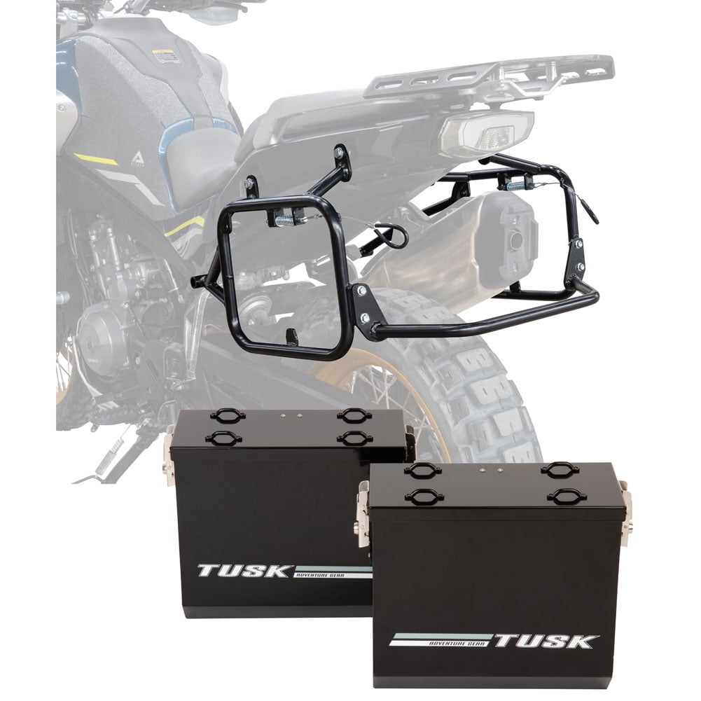 Tusk Aluminum Panniers with Pannier Racks V2 Medium Black For CFMOTO ...