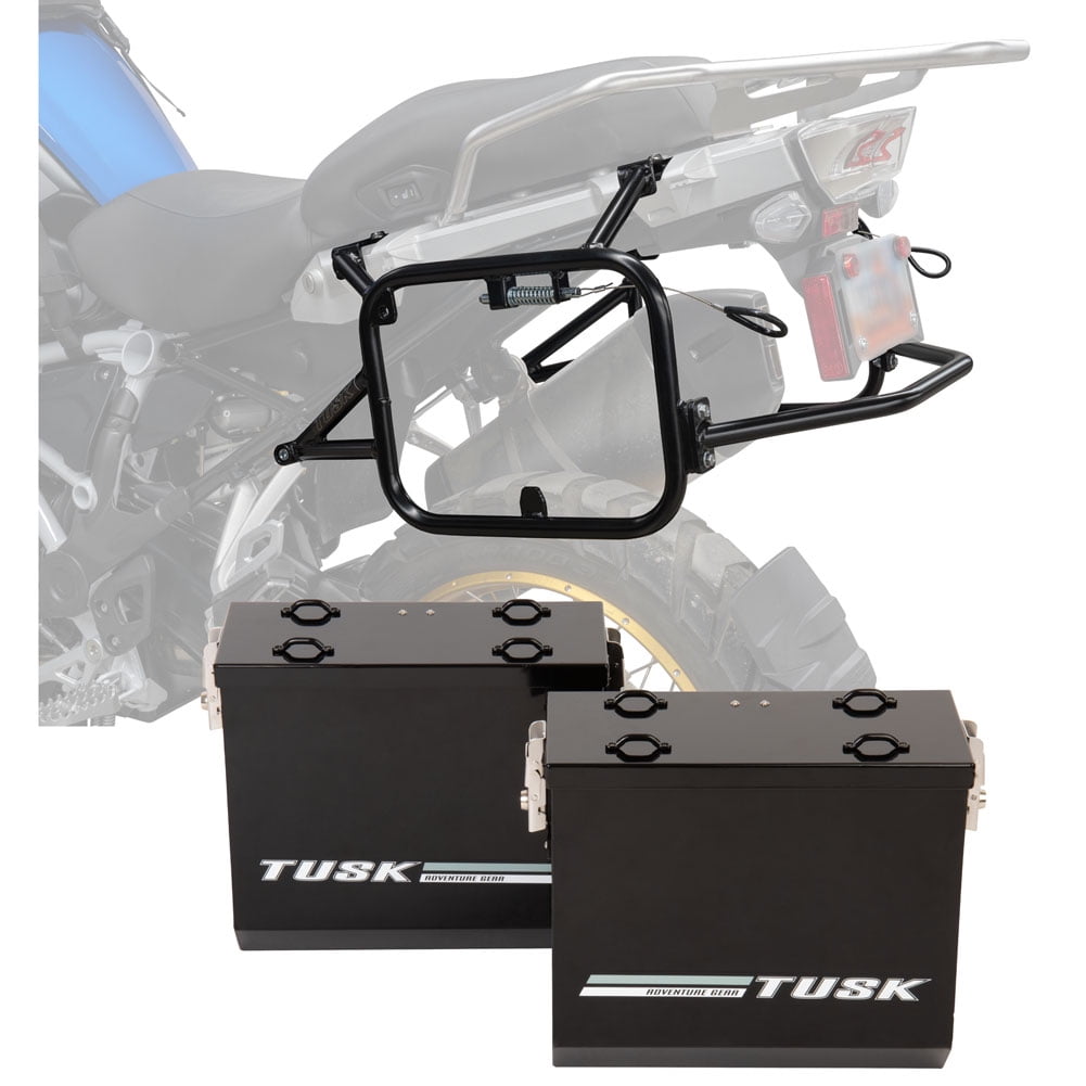 Tusk Aluminum Panniers with Pannier Racks V2 Medium Black - Walmart.com