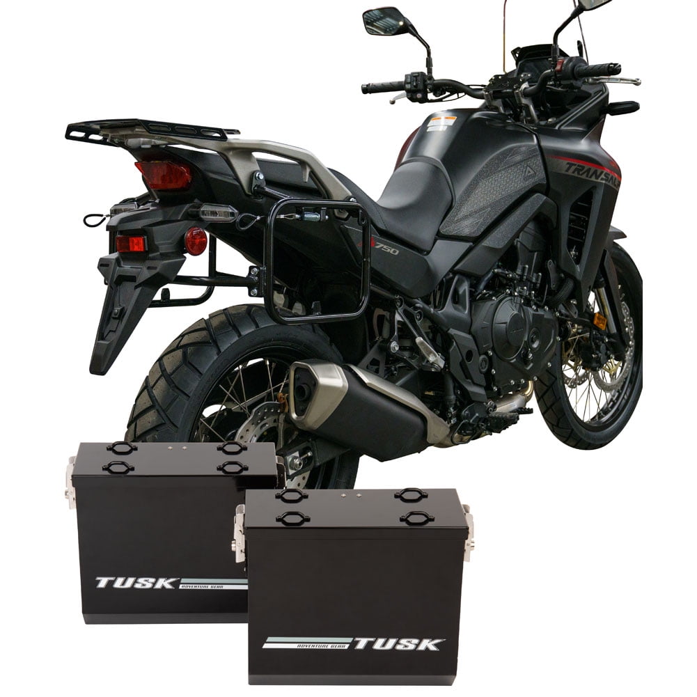 Tusk Aluminum Panniers with Pannier Racks V2 Medium Black - Walmart.com