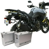 Tusk Aluminum Panniers with Pannier Racks V2 Medium Silver For Suzuki V ...