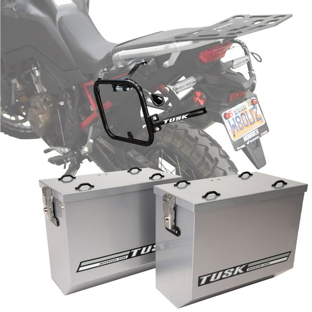 Tusk Aluminum Panniers with Pannier Racks V2 Medium Silver - Walmart.com
