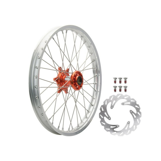 Tusk Impact Complete Front Wheel Package 21 x 1.60 Silver Rim/Silver ...