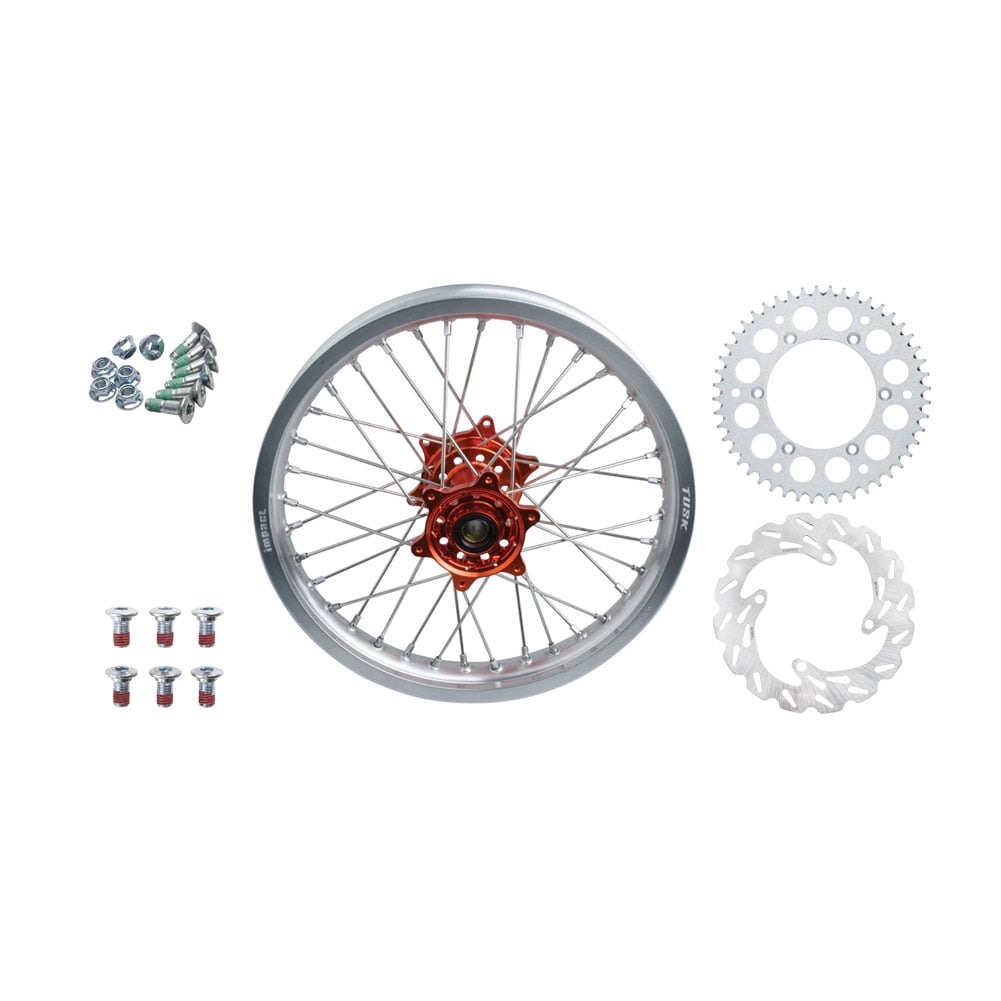 Tusk Impact Complete Rear Wheel Package 18 x 2.15 Silver Rim/Silver ...