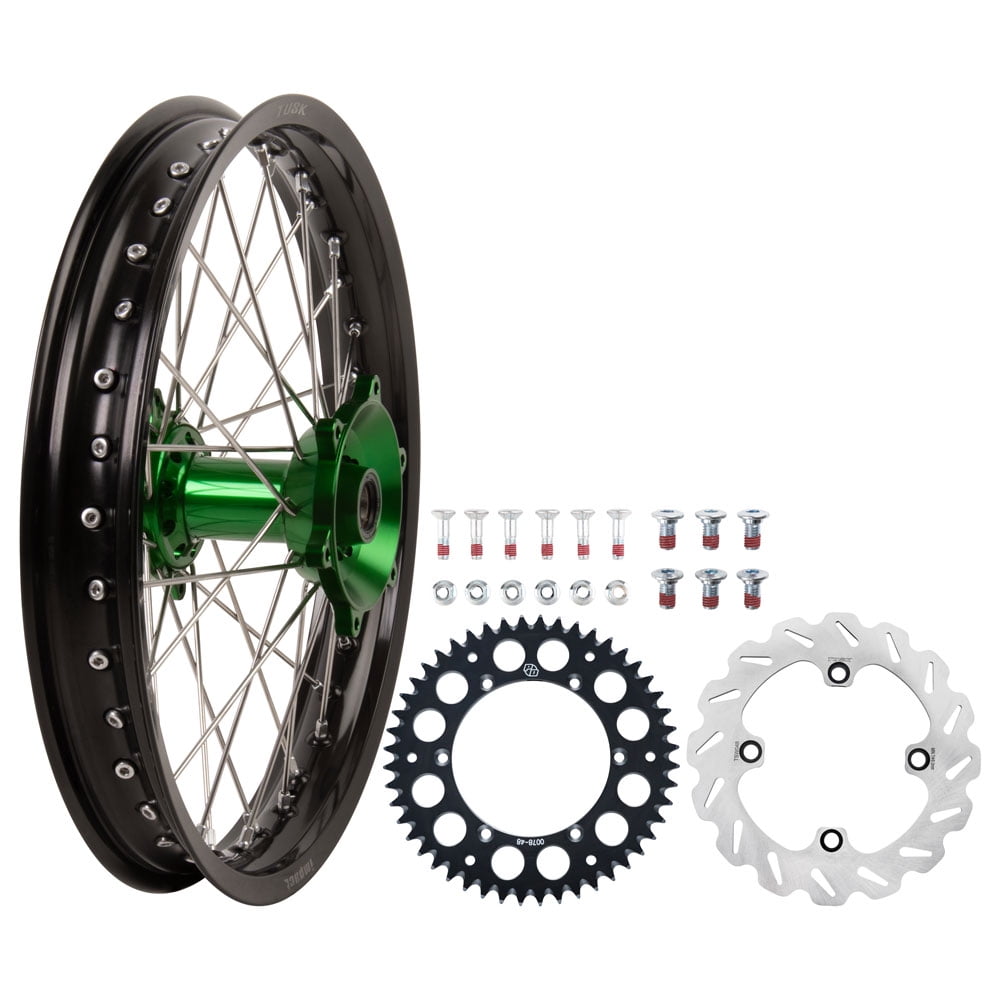 Tusk Impact Complete Rear Wheel Package 19 x 2.15 Black Rim/Silver ...