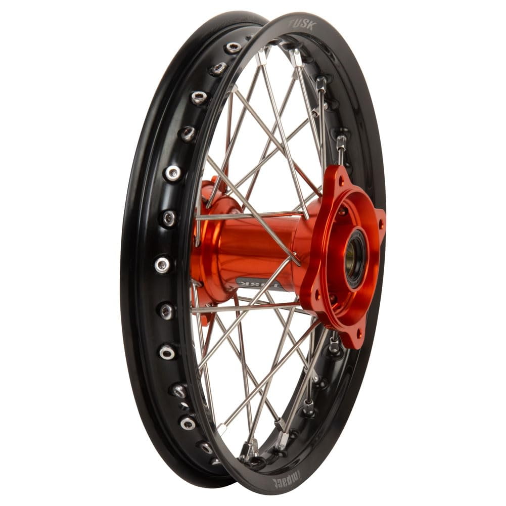 Tusk Impact Complete Wheel - Rear 14 x 1.60 Black Rim/Silver Spoke ...