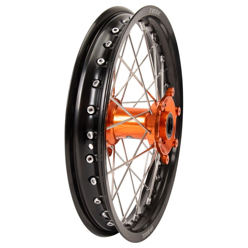 Tusk Impact Complete Wheel - Rear 16 x 1.85 Black Rim/Silver Spoke ...