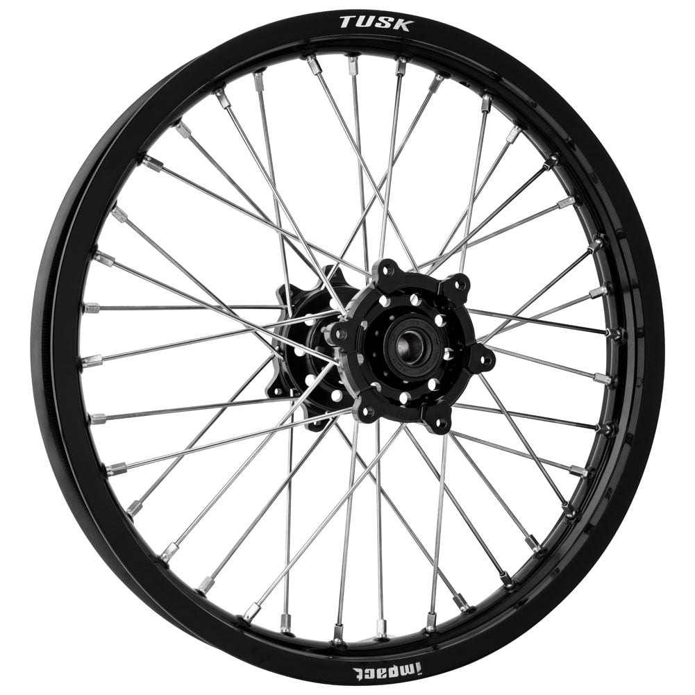 Tusk Impact Complete Wheel - Rear 18 X 1.85 Black Rim/Silver Spoke ...