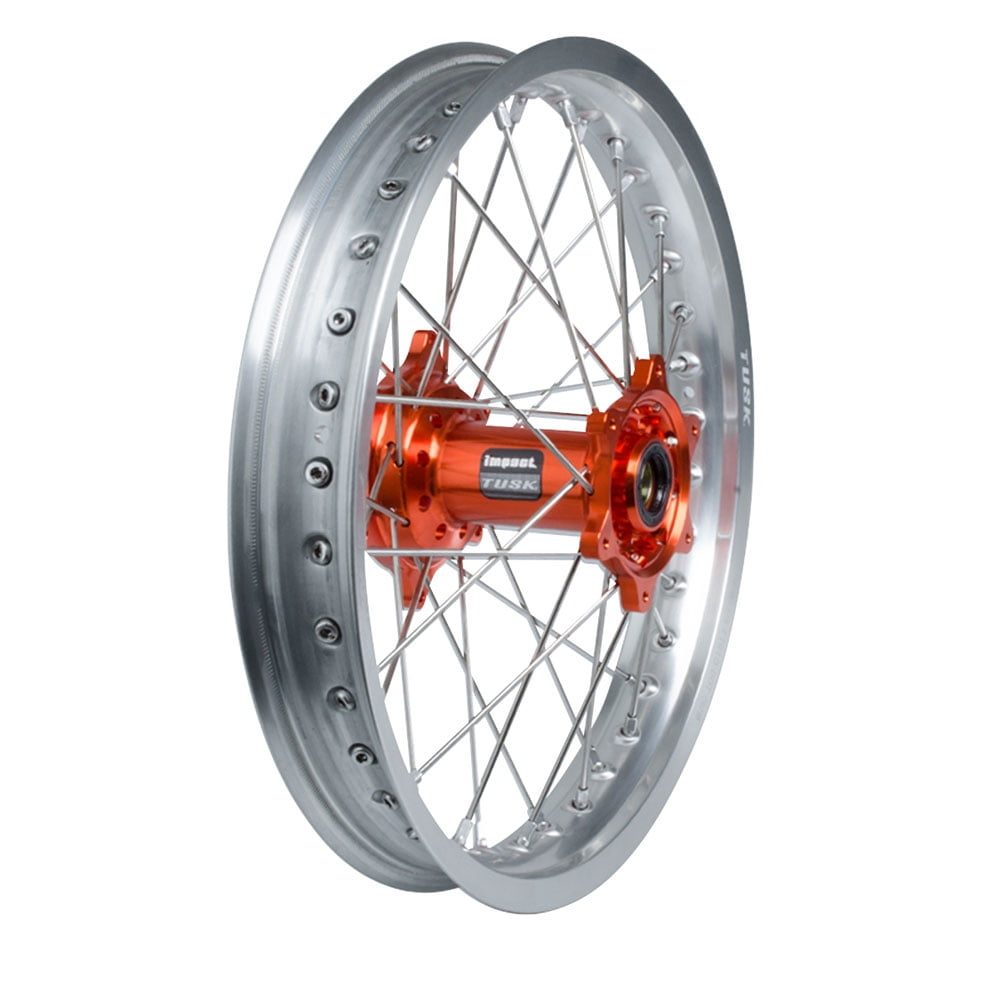 Tusk Impact Complete Wheel - Rear 18 x 2.15 Silver Rim/Silver Spoke ...