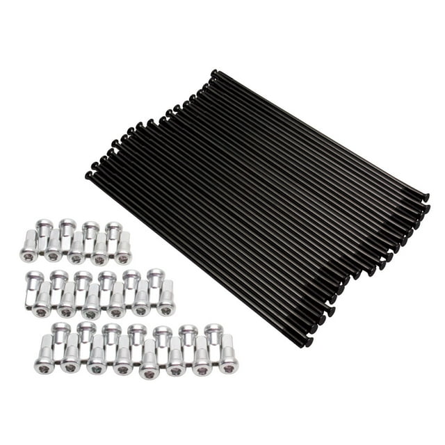 Tusk Motorcycle Spoke Kit - Front 21" Black Spoke/Silver Nipple For ...