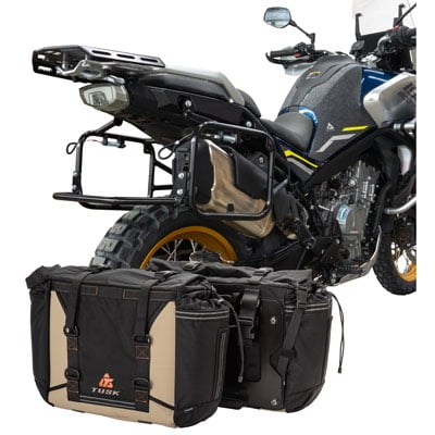 Tusk Pannier Racks With Olympus Pannier Bags Black/Tan - Walmart.com