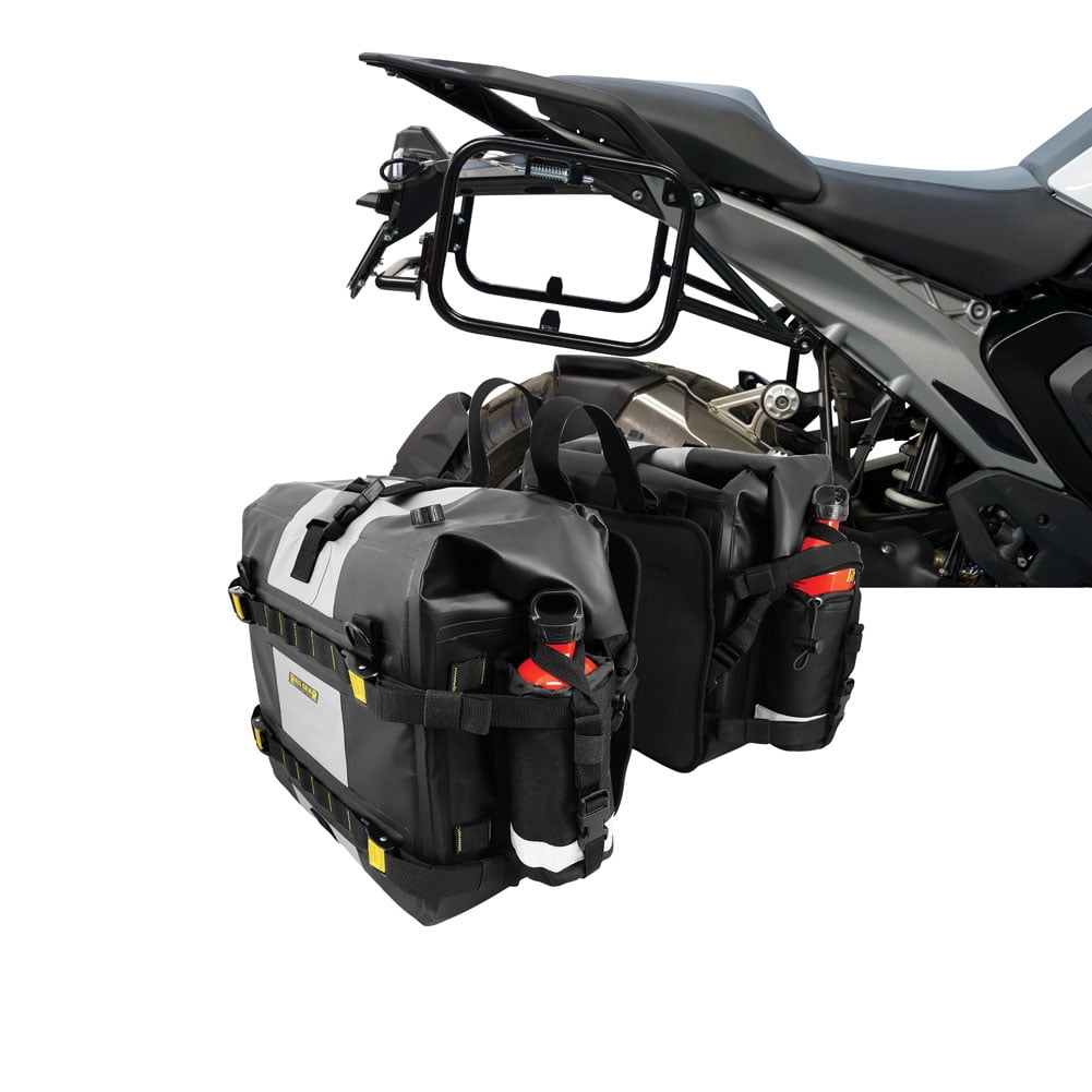 Tusk Pannier Racks with Nelson Rigg Hurricane Dry Saddlebags Black For ...