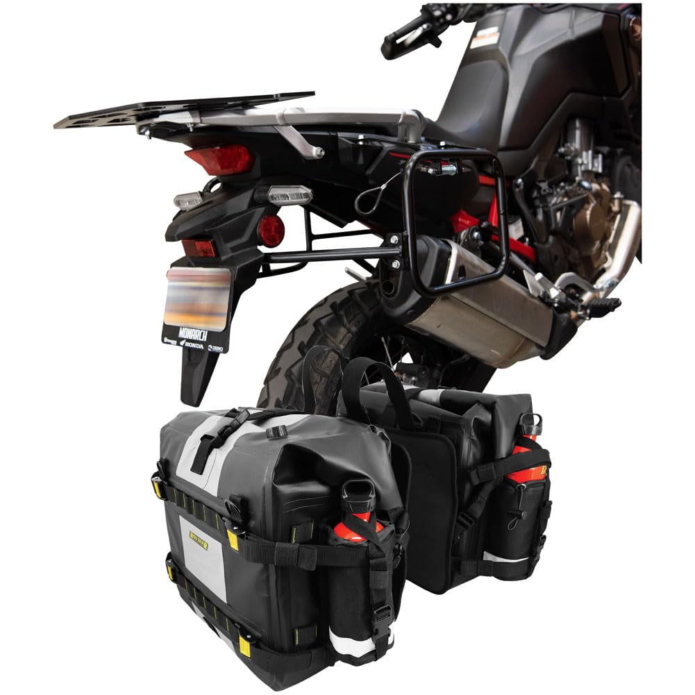 Tusk Pannier Racks with Nelson Rigg Hurricane Dry Saddlebags Black For ...