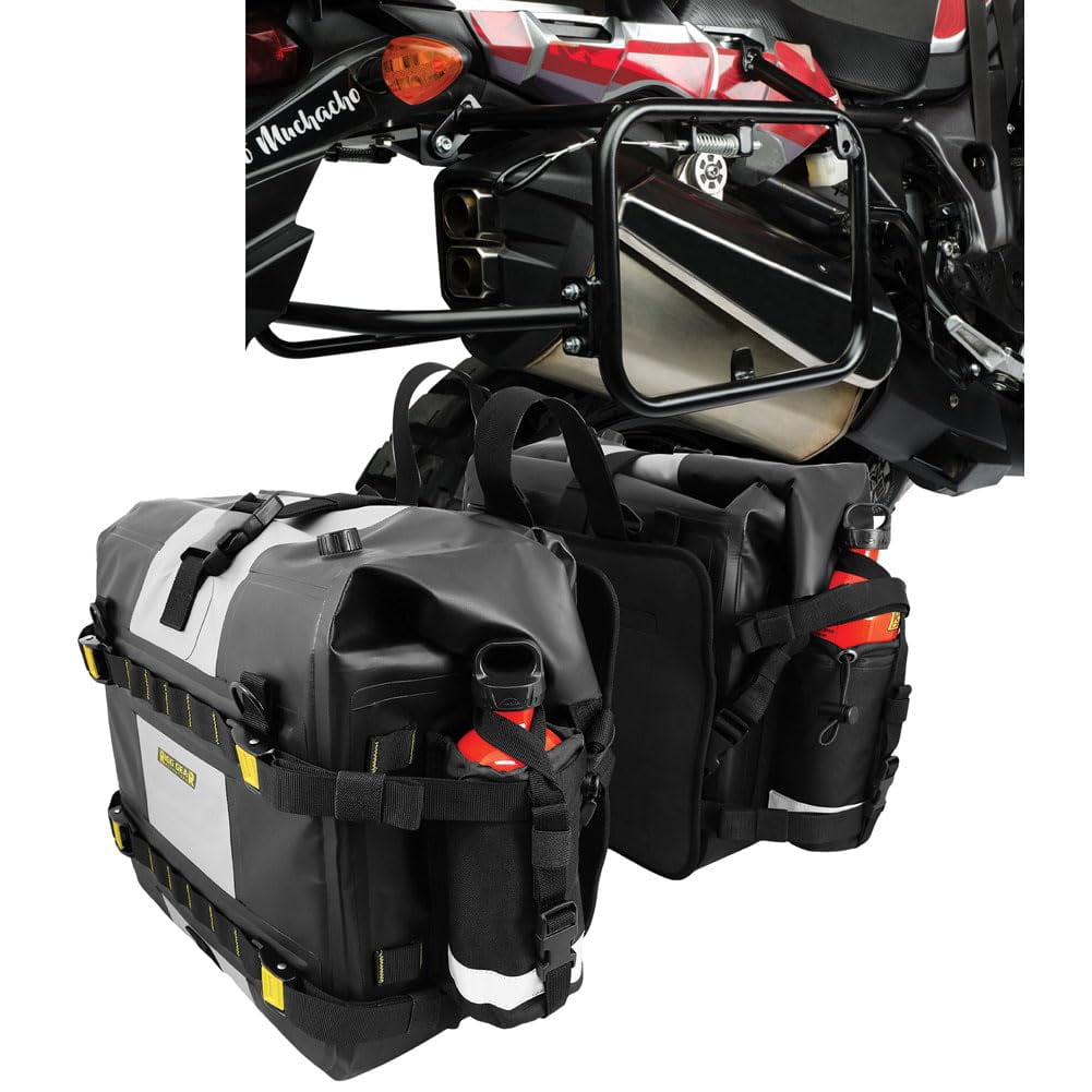 Tusk Pannier Racks with Nelson Rigg Hurricane Dry Saddlebags Black For ...
