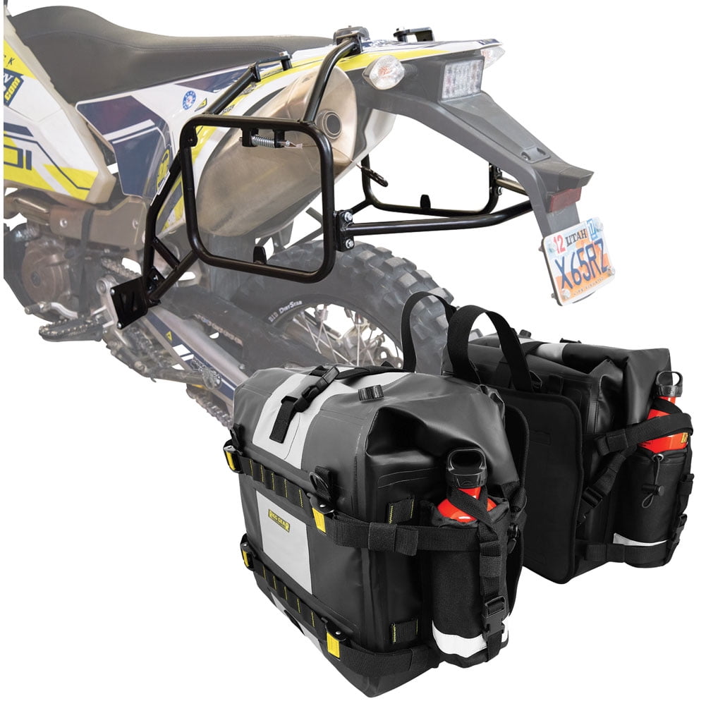 Tusk Pannier Racks with Nelson Rigg Hurricane Dry Saddlebags Black For ...